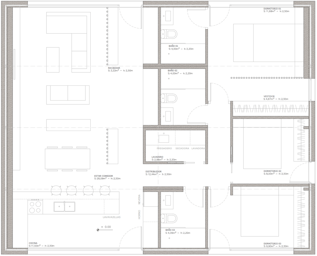 Casa prefabricada 3 habitaciones 3 baños · 120m2 | The Corten